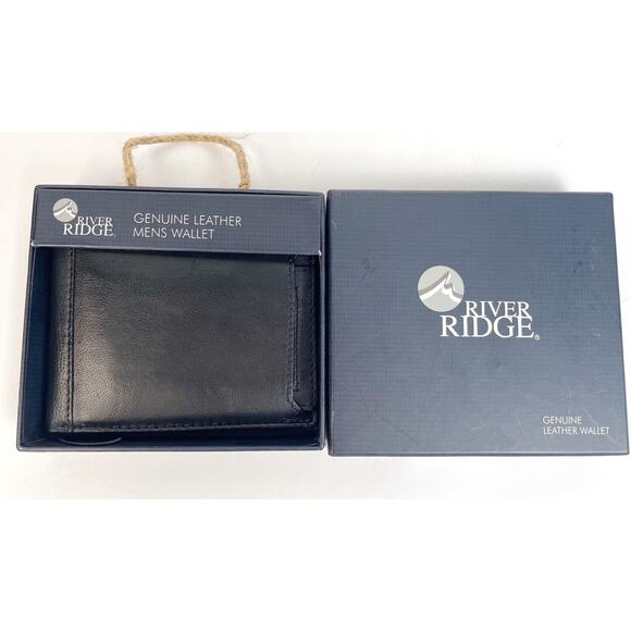 River Ridge | Bags | River Ridge Black Leather Bifold Wallet New In Box ...